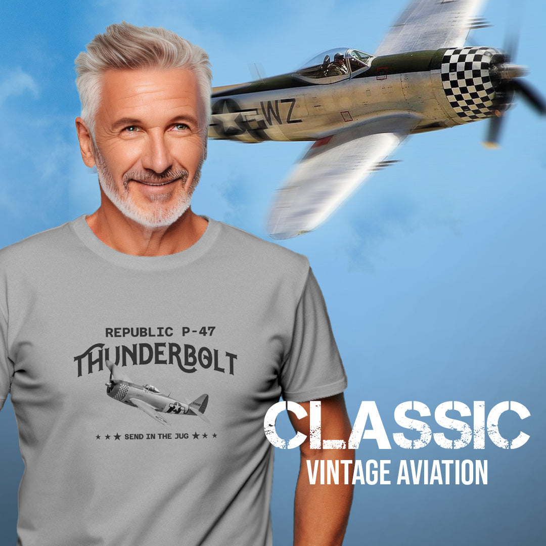 Vintage Aviation P-47 Thunderbolt Tee Shirt Military Shirts | Air Speed ...