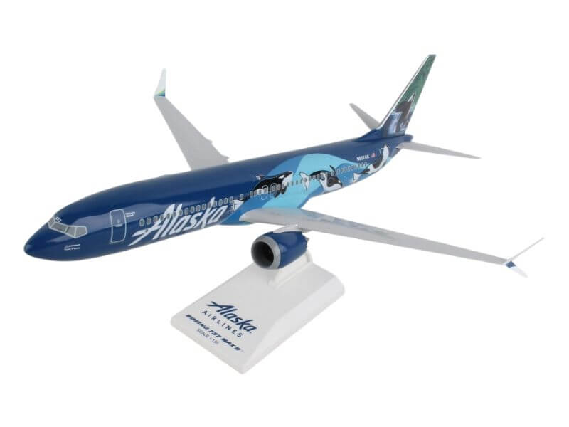 Alaska Airlines 737MAX9, Orca, Airplane Model, 1/130 | Air Speed Junkie