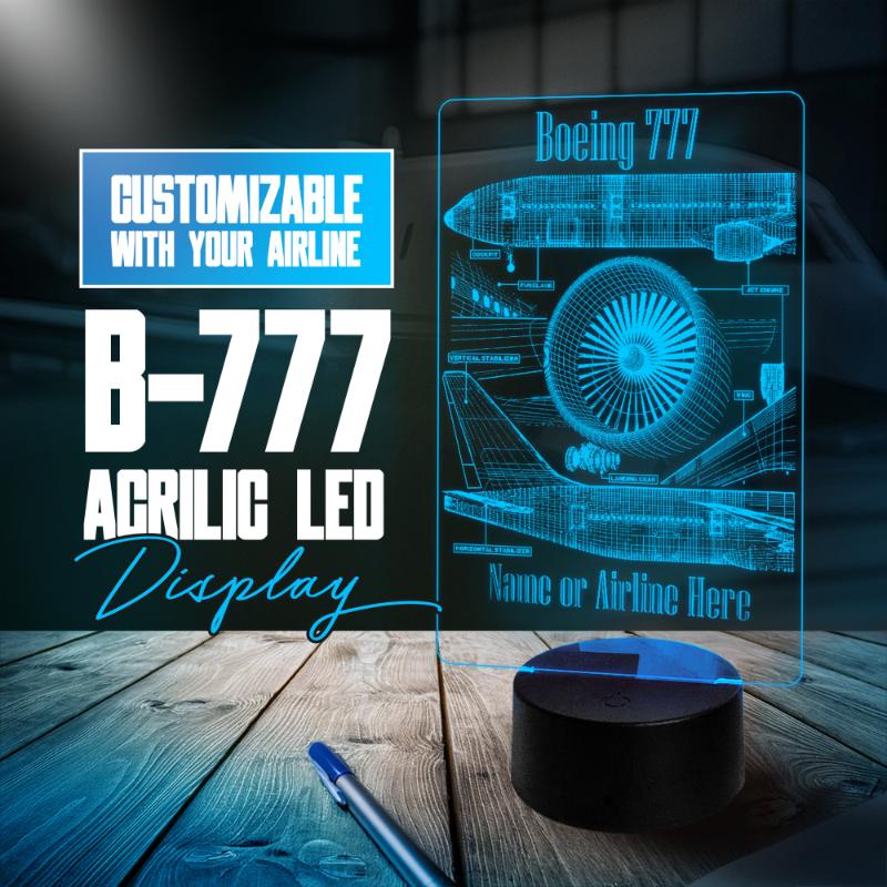 B-777 Acrylic LED Display, Customizable with Your Airline | Air Speed ...