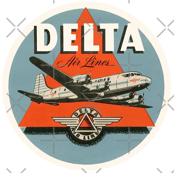 Delta Vintage Sticker | Air Speed Junkie