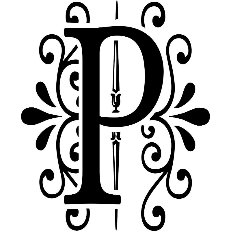 Initial Decal Sticker, Initials, Floral, Monogram, Custom Letters ...