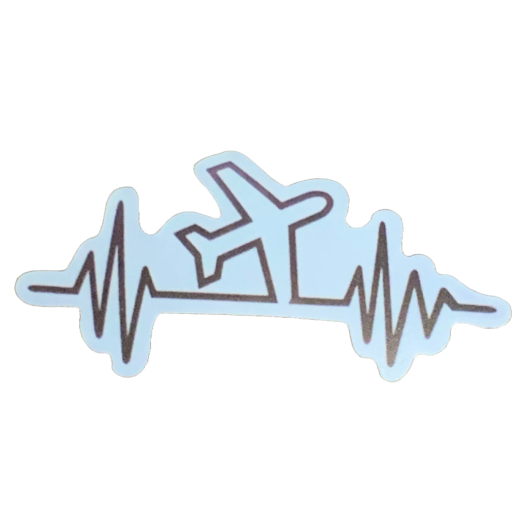 Airplane Heartbeat Sticker | Air Speed Junkie