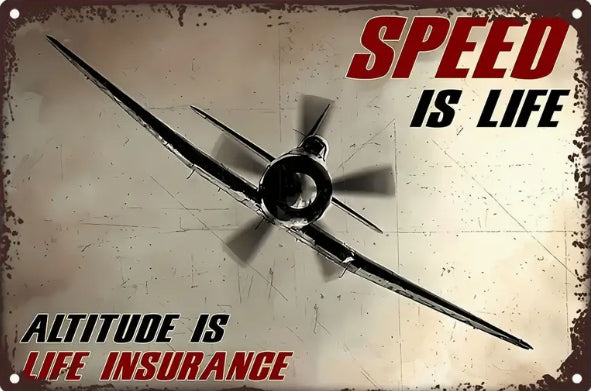 Speed is LIfe, Metal, Aviation, Vintage Sign | Air Speed Junkie