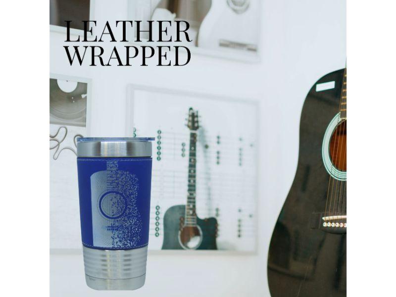 Acoustic Guitar Leather Wrapped Cup, Guitar Gift, Gift for Guitarists ...